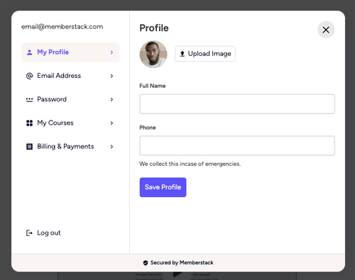 Profile Modal with Profile Image | Free Webflow Component